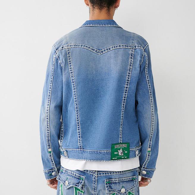 Light Blue Jimmy Contrast Stitching Denim Jacket - BrandAlley