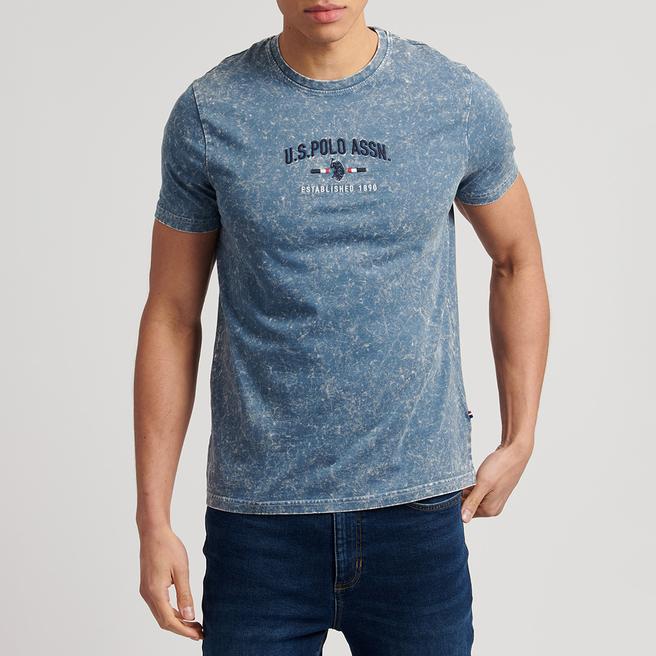 Blue Acid Wash T-Shirt - BrandAlley