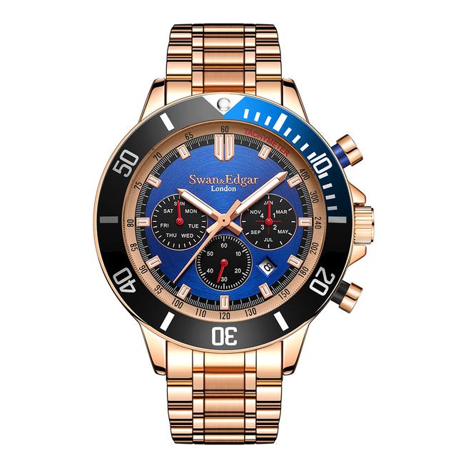 Men's Limited Edition Swan Edgar Gold/Blue Watch - BrandAlley
