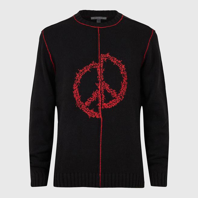 Black Wythe Broken Peace Sign Jumper - BrandAlley