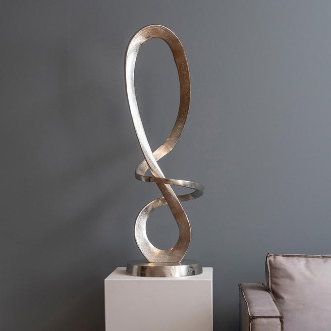 Orlando Large Textured Aluminium Loop Sculpture - BrandAlley