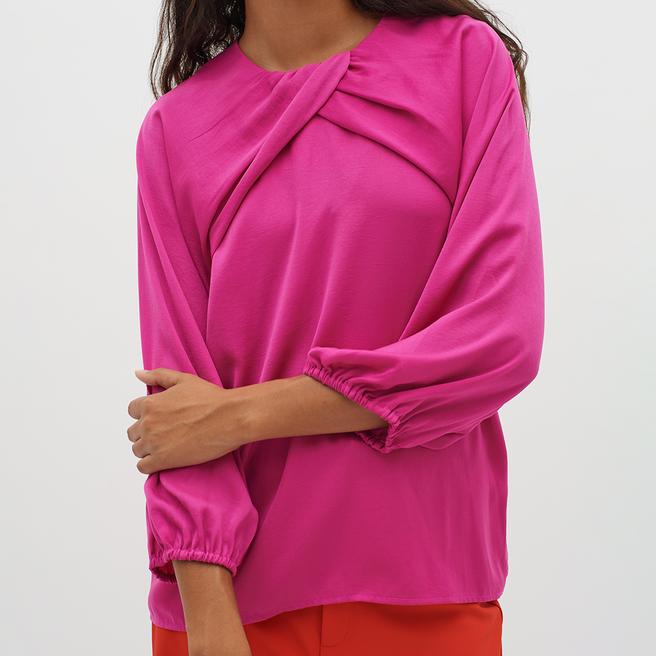 Pink Puff Sleeve Blouse - BrandAlley
