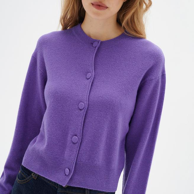 Purple Button Cardigan - BrandAlley