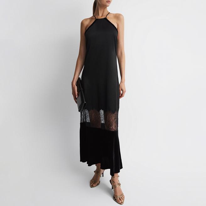 Black Janelle Lace Panel Maxi Dress - Clothing - Women - BrandAlley