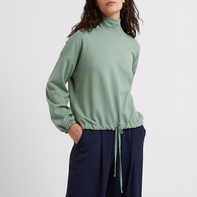 Sage Green Drawstring Hem Sweatshirt - BrandAlley