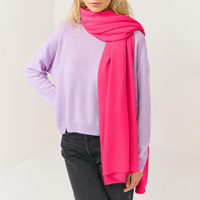 Neon Pink Cashmere Scarf Neon - BrandAlley