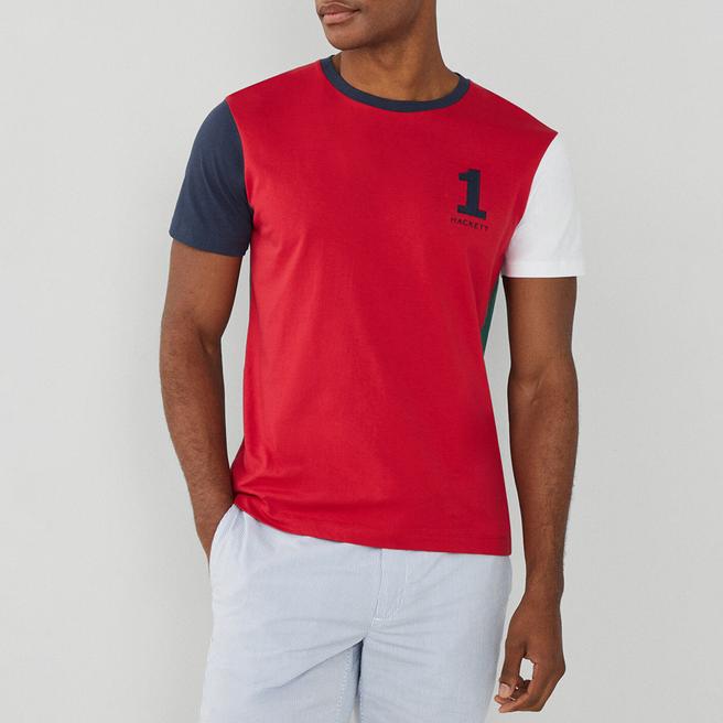 Red Colour Block Cotton T-Shirt - BrandAlley