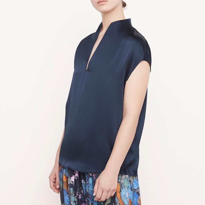 Navy Silk Blouse - BrandAlley