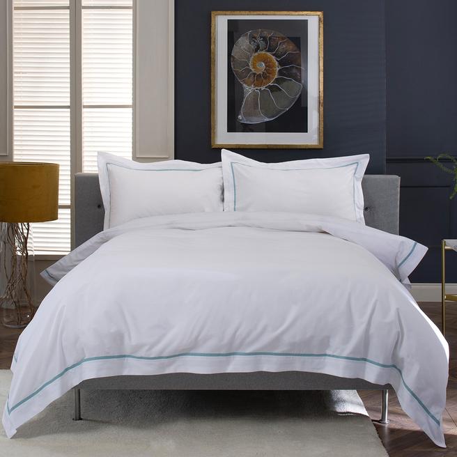 Hampstead Double Duvet Set, Light Blue - BrandAlley