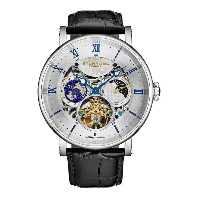 Men's Black Dual Time Automatic Watch 47mm - BrandAlley