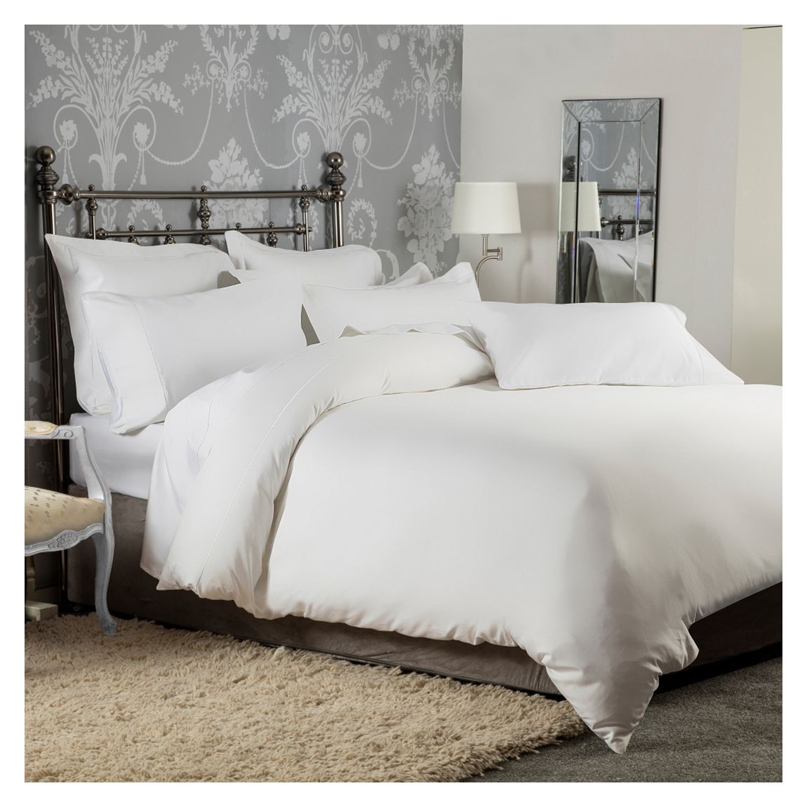 Belledorm 1200TC Large Square Pillowcase, White - BrandAlley